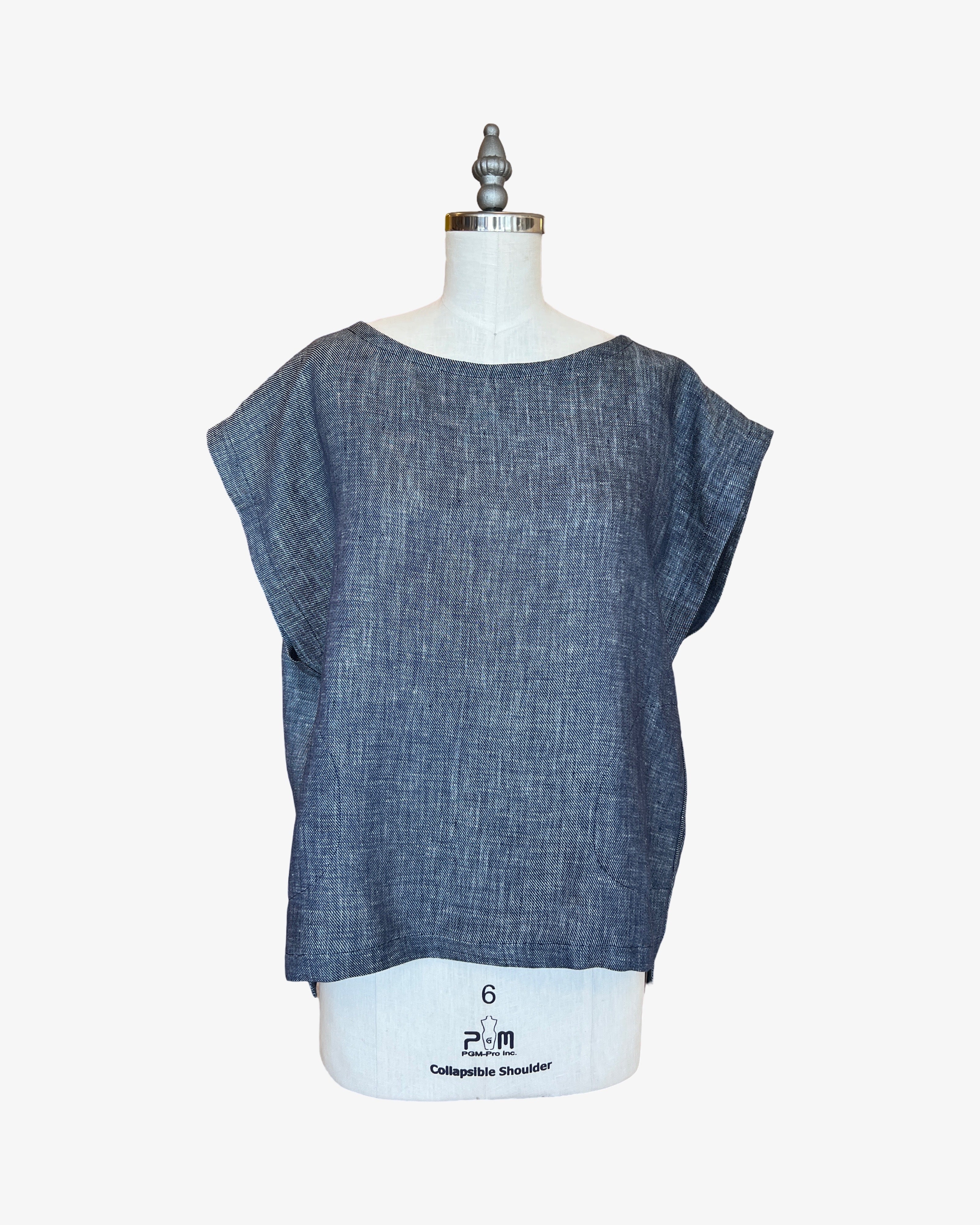 Linen Box Top | 2-Tone Navy – Carol Young | Undesigned